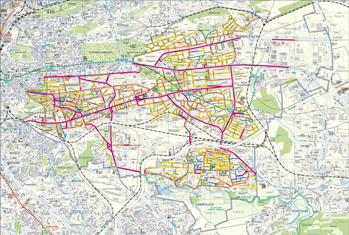 Městská část Praha 10 - Rozsah zimního úklidu chodníku